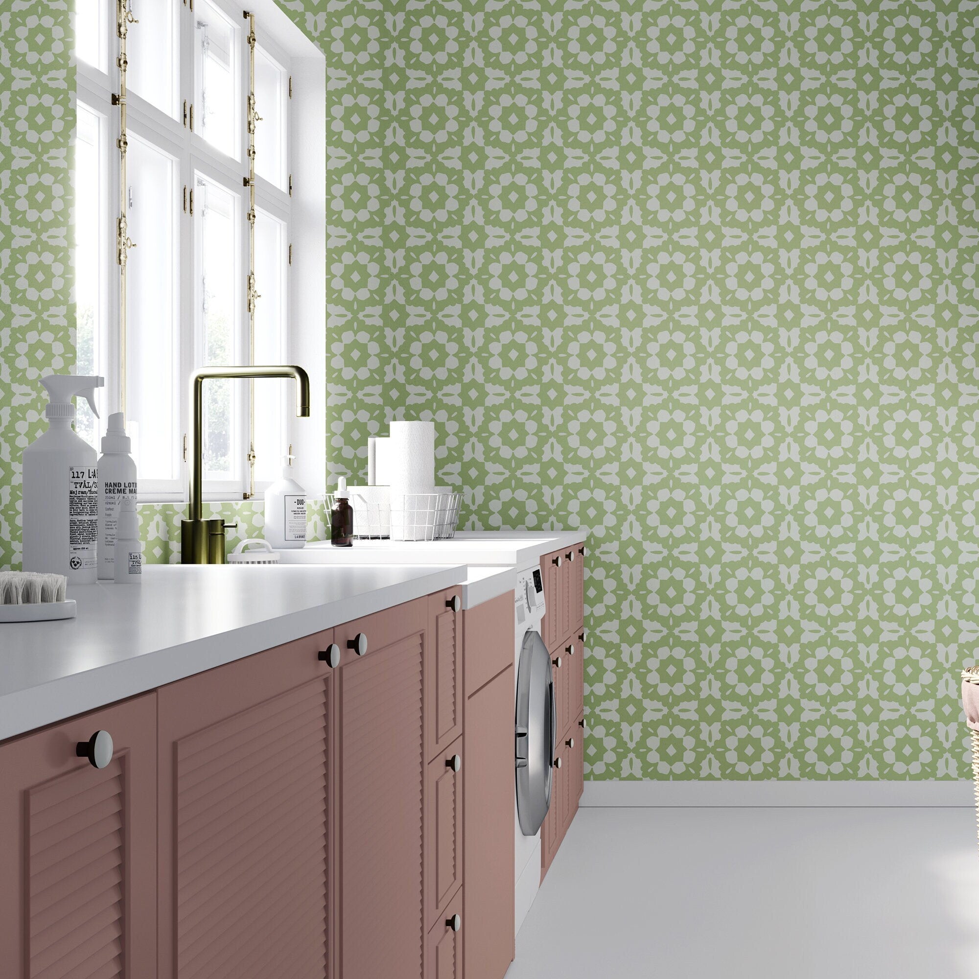 ALBANY | PEEL AND STICK WALLPAPER | GREEN WALLPAPER – Funky Paper Co