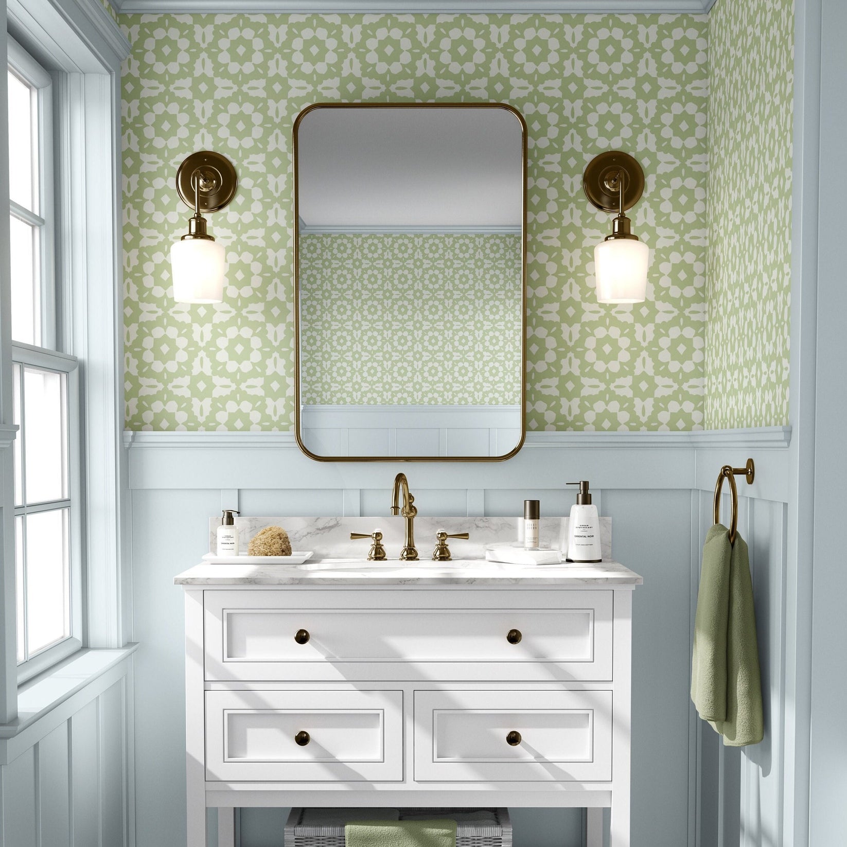 ALBANY | PEEL AND STICK WALLPAPER | GREEN WALLPAPER – Funky Paper Co